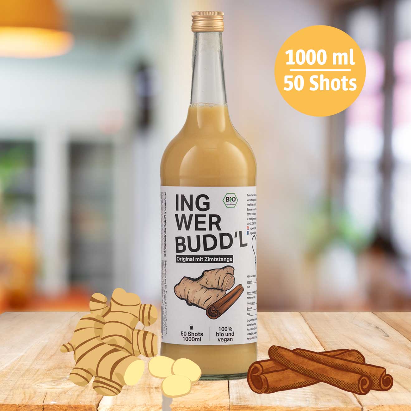 Ingwer Buddl, Ingwersaft ohne Zusatzstoffe, Frisch gepresst
